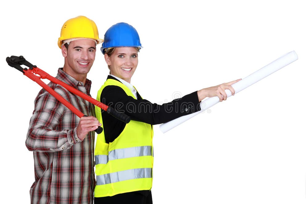 Arquitecto y constructor foto de archivo. Imagen de sombrero - 33672828