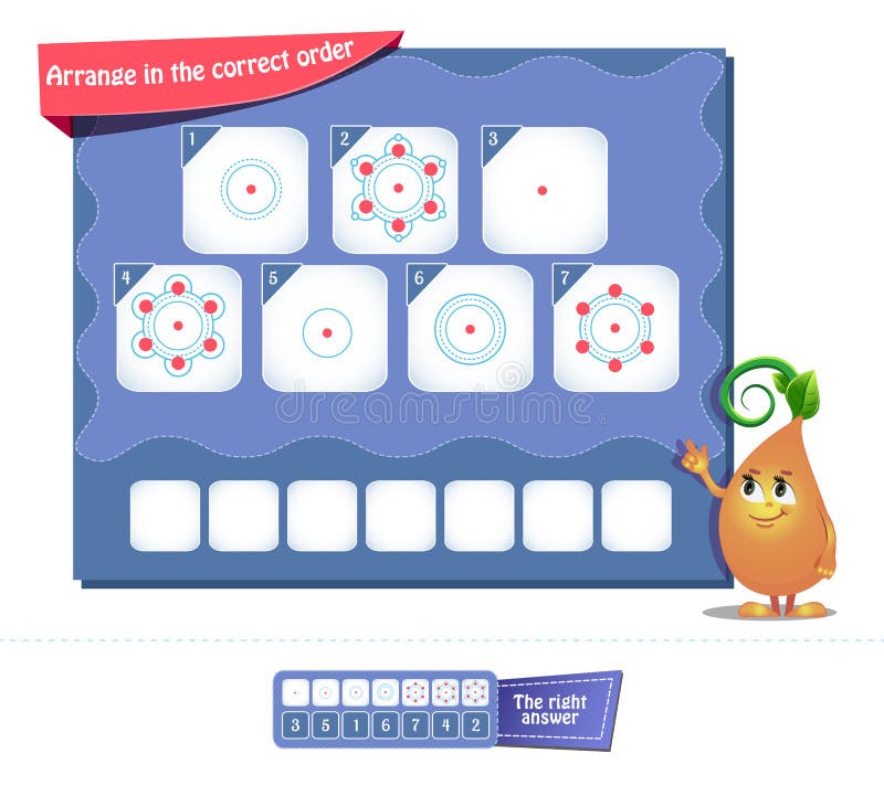 Arrange in the Correct Order 1 Stock Illustration - Illustration of ...