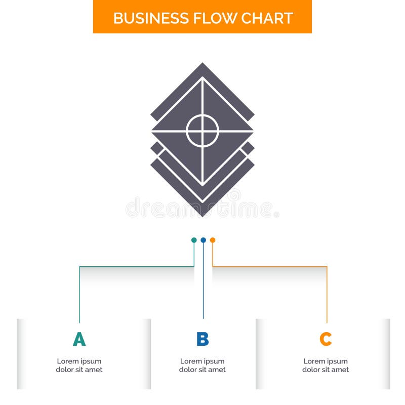 Arrange, Design, Layers, Stack, Layer Business Flow Chart Design with 3 ...