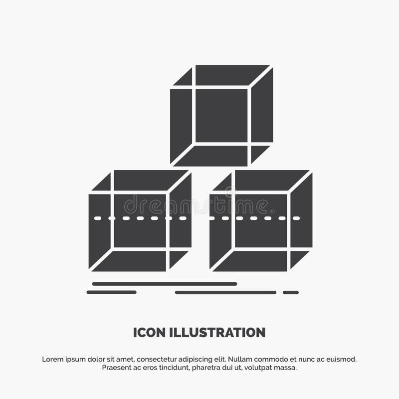 Arrange, Design, Stack, 3d, Box Icon. Glyph Vector Gray Symbol for UI ...