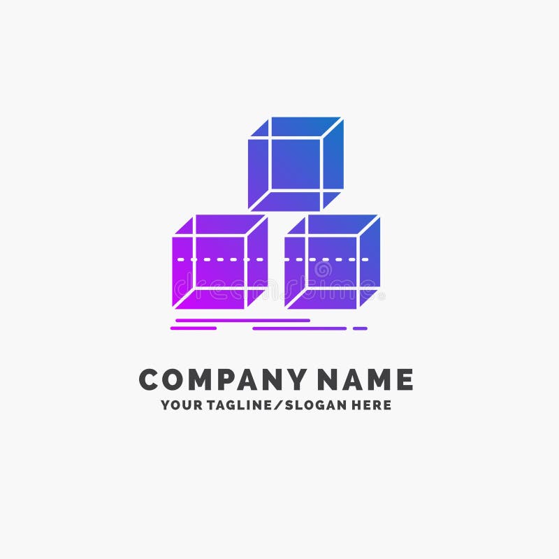 Arrange, Design, Stack, 3d, Box Purple Business Logo Template. Place ...