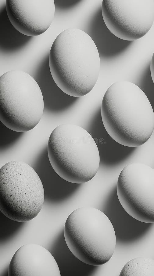 Arrange Eggs in a Striking Monochrome Display Emphasizing Shadows and ...