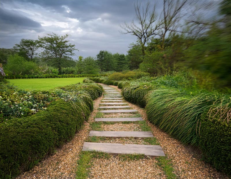 An Arrange of Garden Paths Leading from a Single Point Stock ...