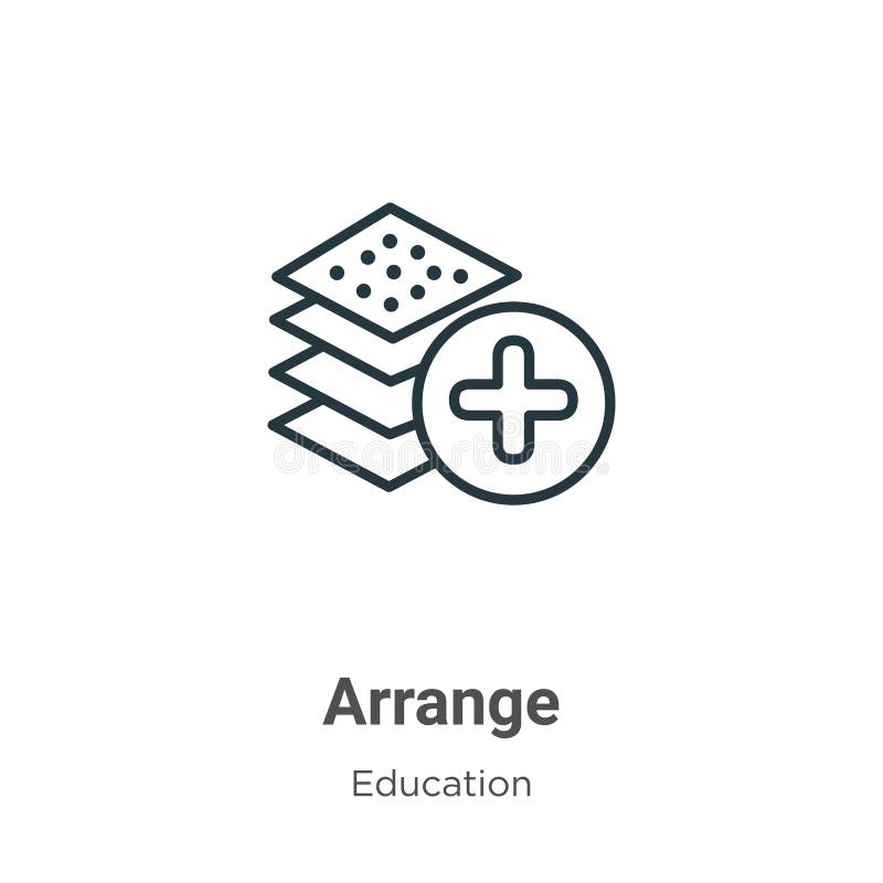 Outline Arrange Vector Icon. Isolated Black Simple Line Element ...