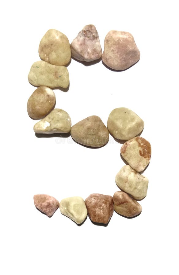 Arrange the Stone into Number Five Isolated Stock Image - Image of ...