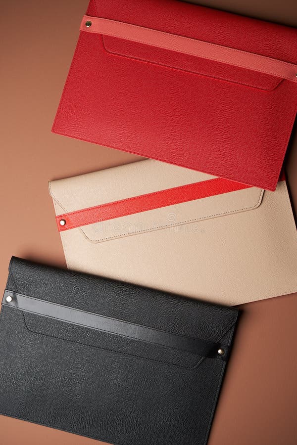 Arranged Colorful Paper Folders on Pastel Background, Top View Stock ...