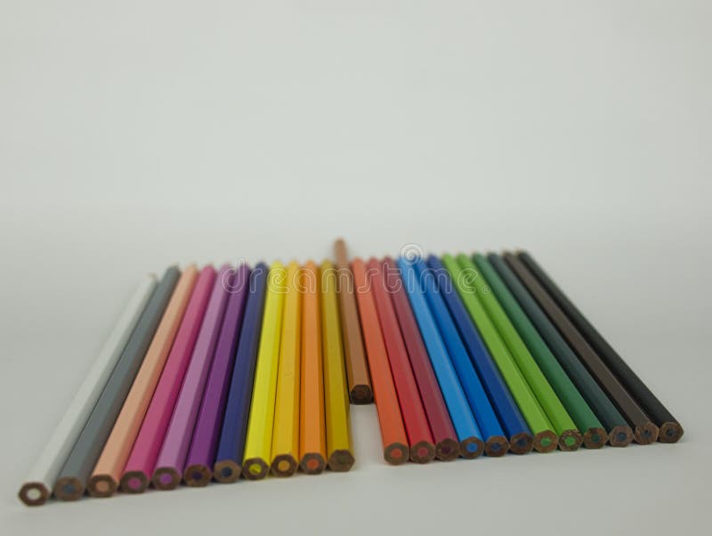 Arranged Coloured Pencils in Different Colours Stock Image - Image of ...