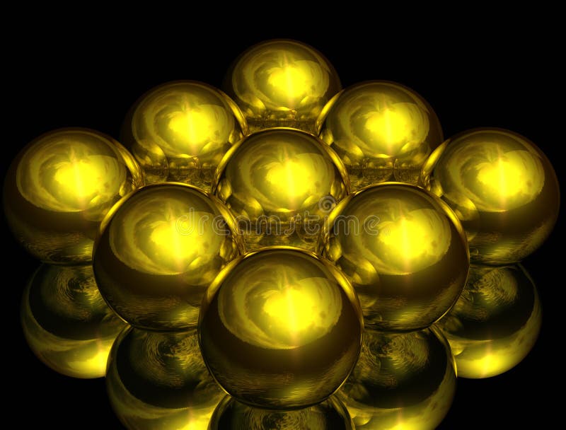 Arranged gold balls stock illustration. Illustration of round - 19769391