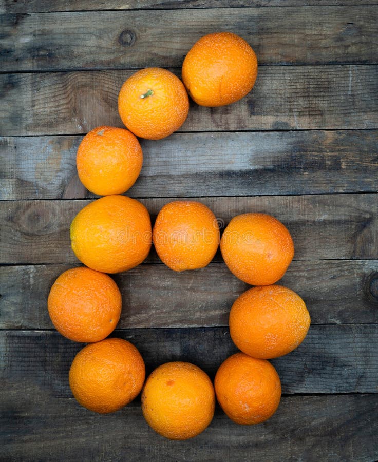 Oranges Placed in the Shape of a Number 6 Stock Image - Image of color ...