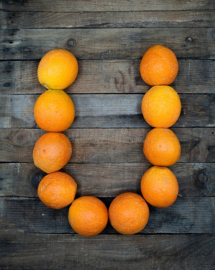 Oranges Placed in the Shape of a U Stock Photo - Image of collection ...