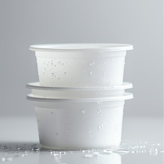 An Arranged Stack of White Rectangular Plastic Containers Stock Image ...