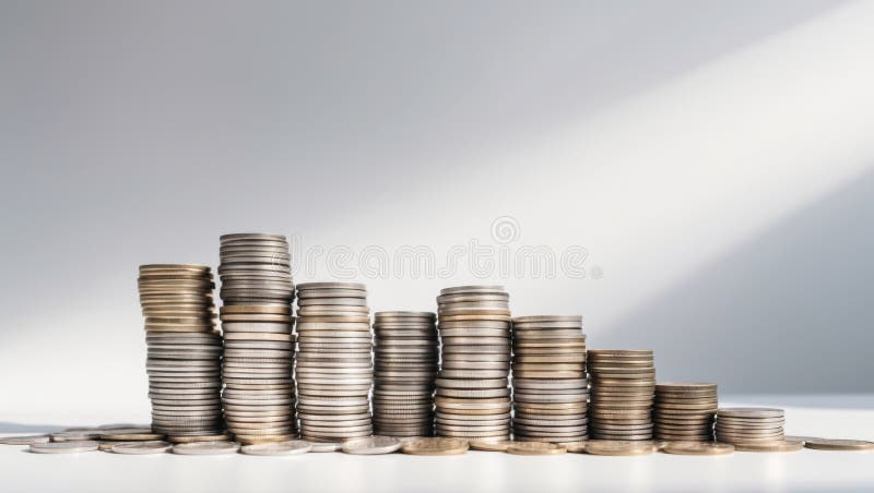 Arranged Stacks of Coins Representing Financial Growth and Wealth ...