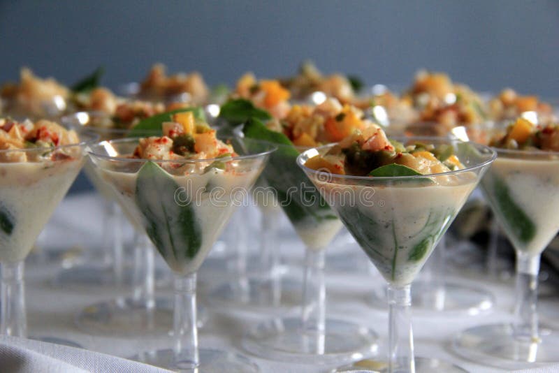 Arrangement in Appetizer of Shrimp and Grits Stock Photo - Image of ...