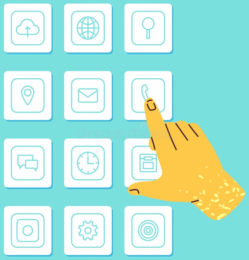 Arrangement of Applications on Display. Smartphone Home Screen ...