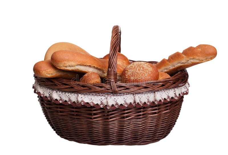 Arrangement of Bread in Basket Stock Image - Image of arrangement ...