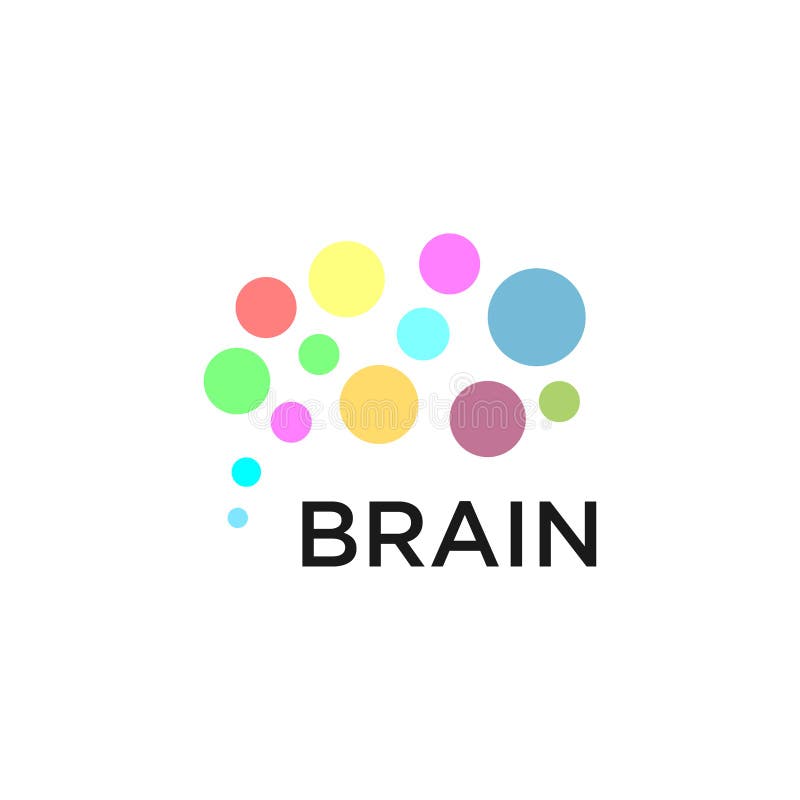 Arrangement of the Circle Shape of the Brain Logo Color Full Modern ...
