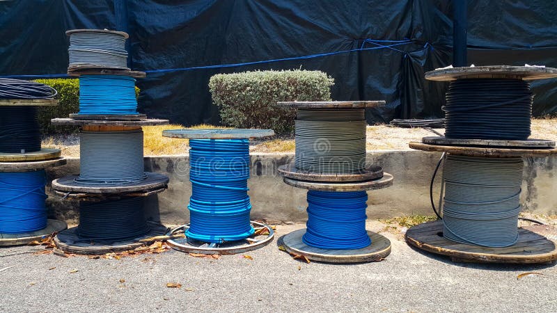 Arrangement of Electrical Wire Cable Roll. Stock Image - Image of roll ...