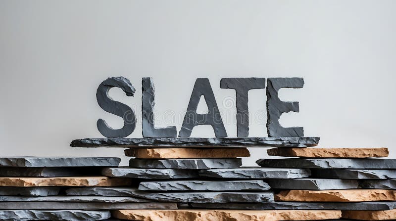Layered Slate Texture Showcasing the Word Slate Against a Soft ...