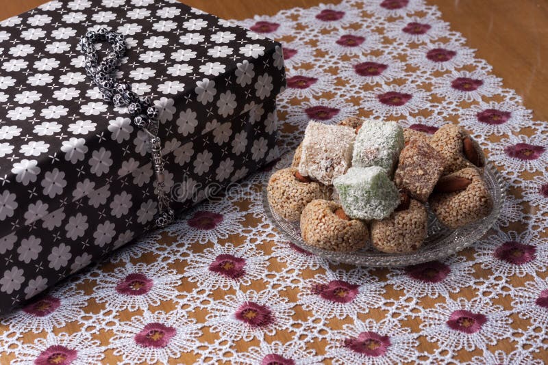 Arrangement of Fig and Turkish Delight Stock Image - Image of lighting ...