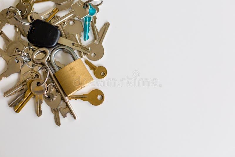 An Arrangement of Keys and Locks Stock Image - Image of security ...