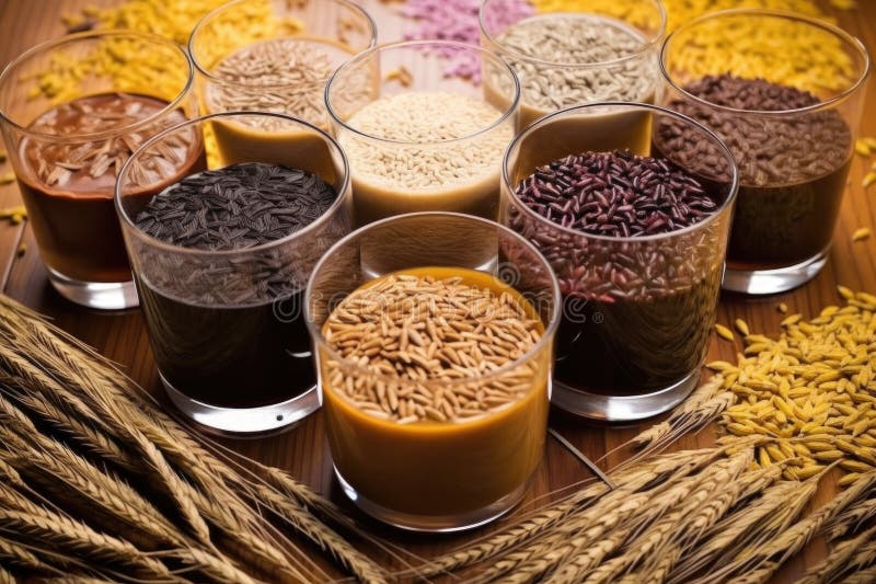Arrangement of Malt Varieties Used in Porter Brewing Stock Image ...