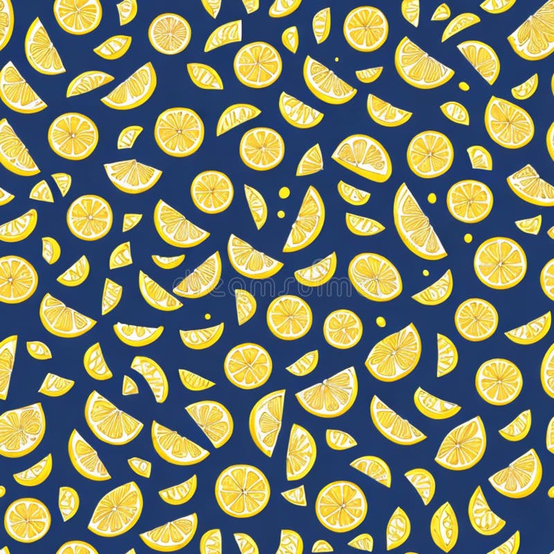 Arrangement of Patterned Lemon Slices on a Serene Blue Backdrop Creates ...