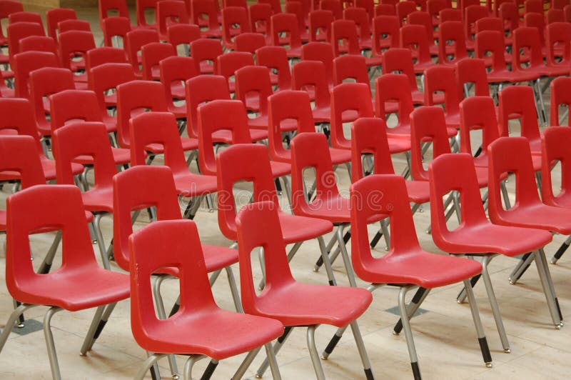 Arrangement of red chairs stock photo. Image of metal - 3480938