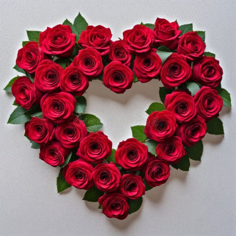 An Arrangement of Roses in the Shape of a Heart Stock Illustration ...