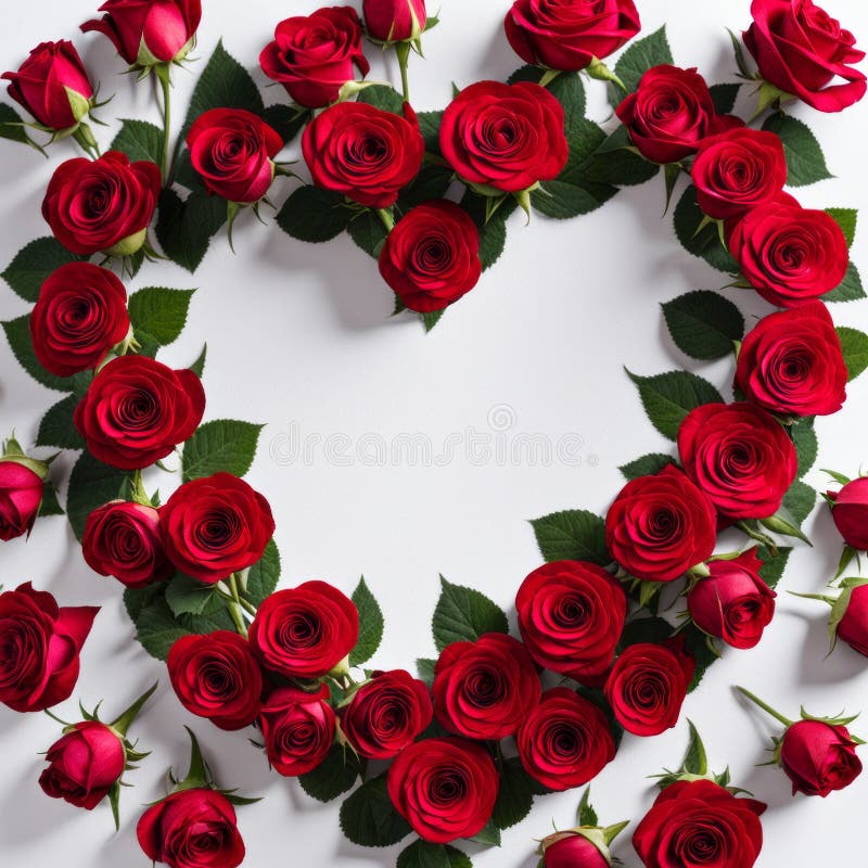 An Arrangement of Roses in the Shape of a Heart Stock Illustration ...
