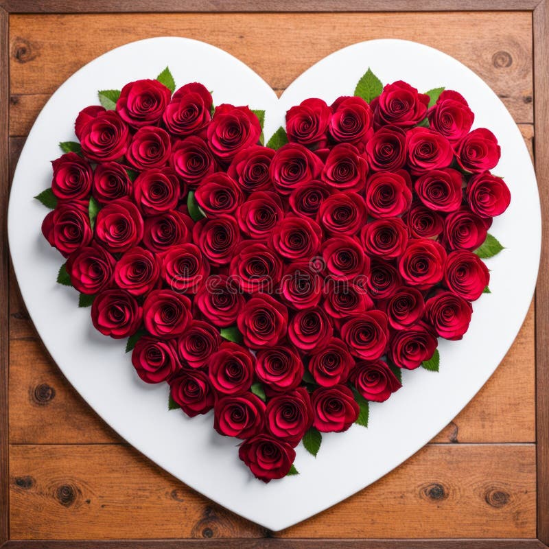 An Arrangement of Roses in the Shape of a Heart Stock Illustration ...