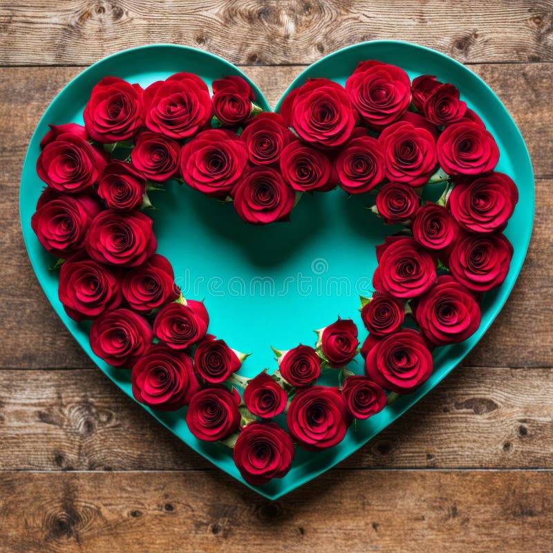 An Arrangement of Roses in the Shape of a Heart Stock Illustration ...