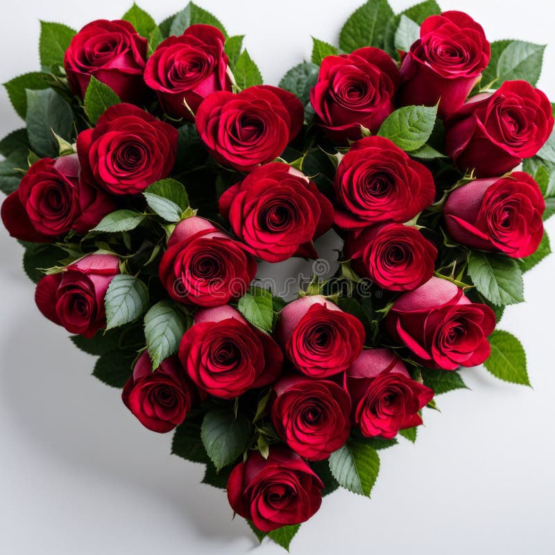 An Arrangement of Roses in the Shape of a Heart Stock Illustration ...
