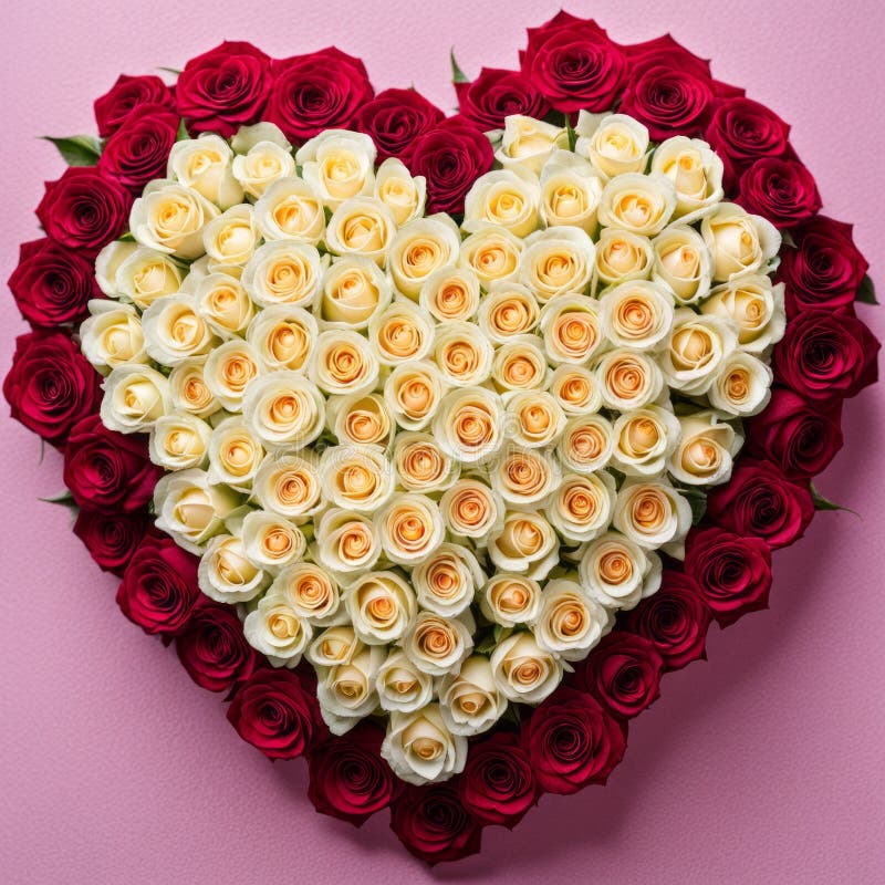 An Arrangement of Roses in the Shape of a Heart Stock Illustration ...