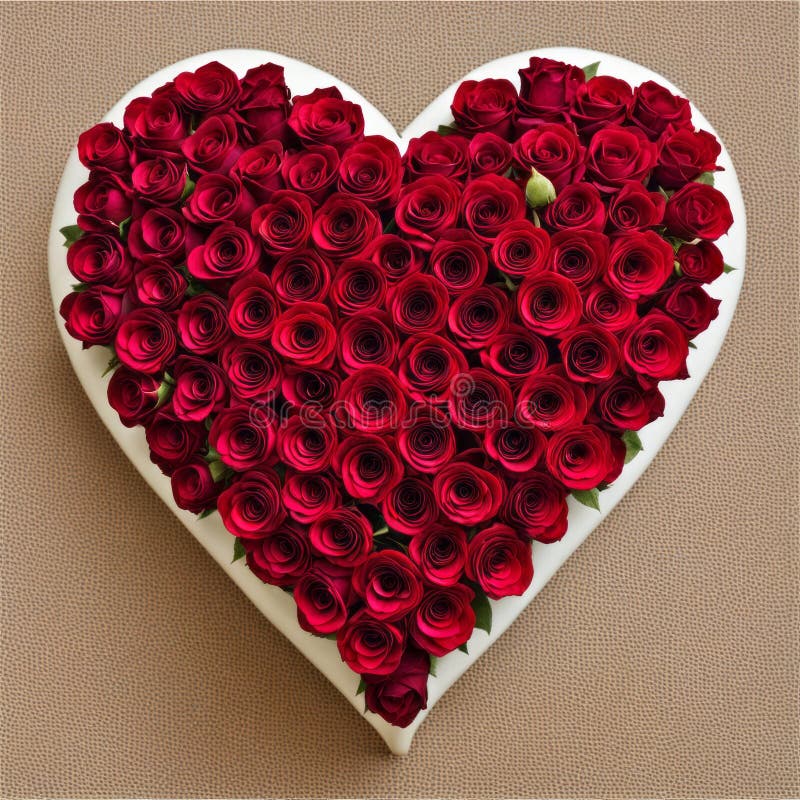 An Arrangement of Roses in the Shape of a Heart Stock Illustration ...
