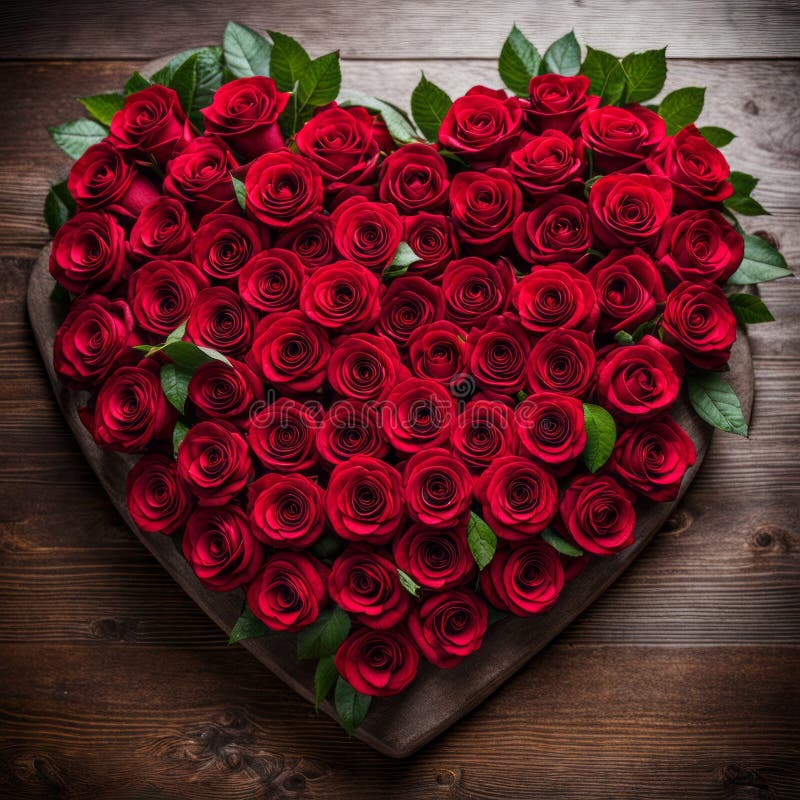 An Arrangement of Roses in the Shape of a Heart Stock Illustration ...