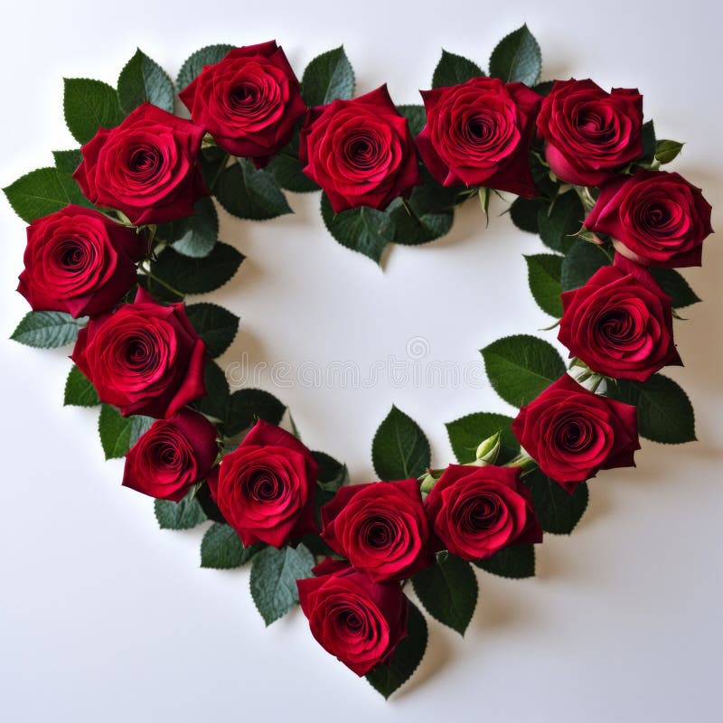 An Arrangement of Roses in the Shape of a Heart Stock Illustration ...