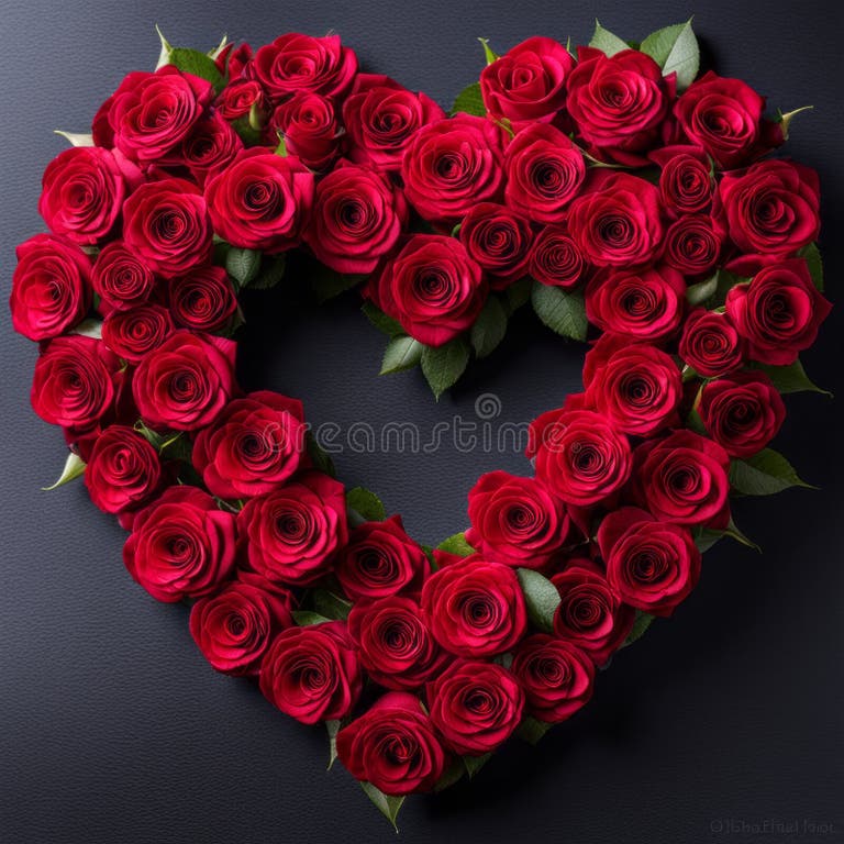 An Arrangement of Roses in the Shape of a Heart Stock Illustration ...