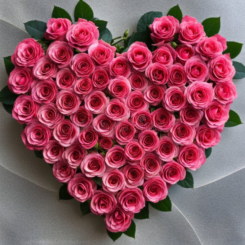 An Arrangement of Roses in the Shape of a Heart Stock Illustration ...