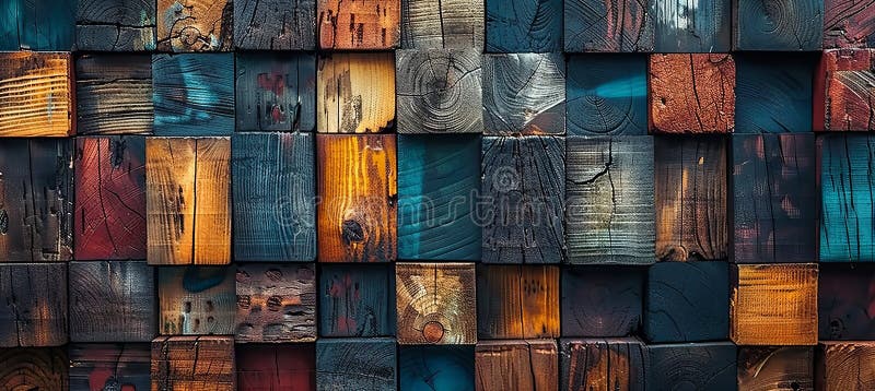 Arrangement of Rustic 3d Wooden Cubes in Abstract Block Stack, Creating ...