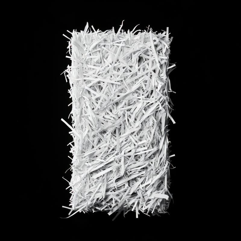 Arrangement of Shredded Paper in a Rectangular Shape on Black ...