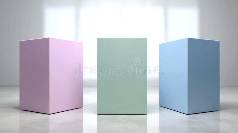 An Arrangement of Three Cakes in Different Colors is on Display on a ...