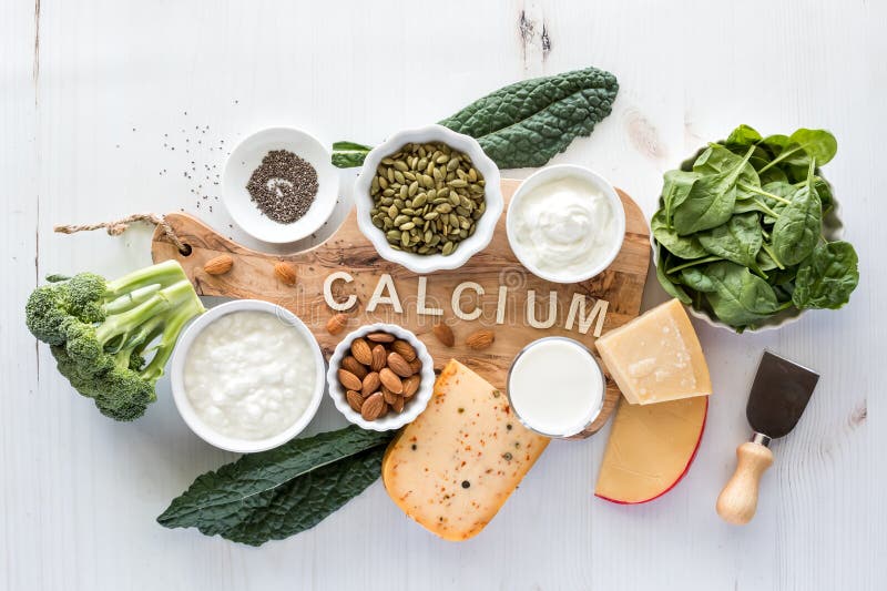 An Arrangement of Various Foods High in Calcium. Stock Photo - Image of ...