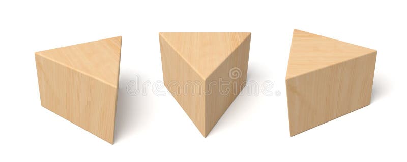 Triangular Wooden Blocks on a Clean Backdrop Stock Illustration ...