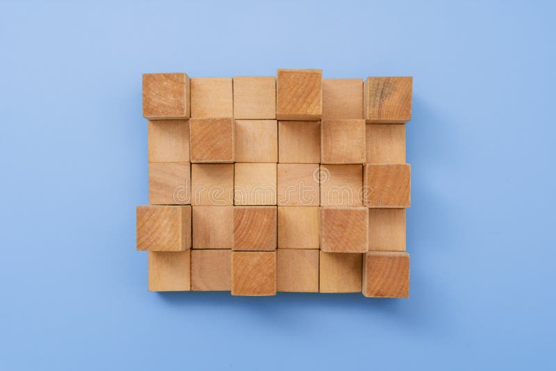 Arrangement of Wooden Building Blocks Stock Image - Image of group ...