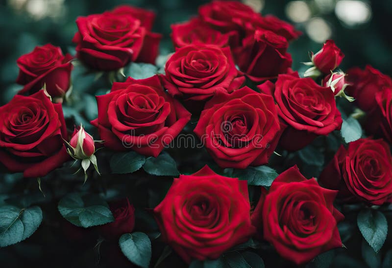 Arrangements Roses Landscape Mode Red Stock Illustration - Illustration ...