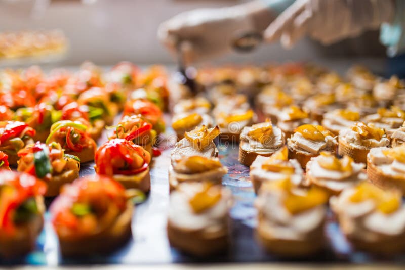 Arranging Catering Food Specialties Stock Image - Image of arranging ...