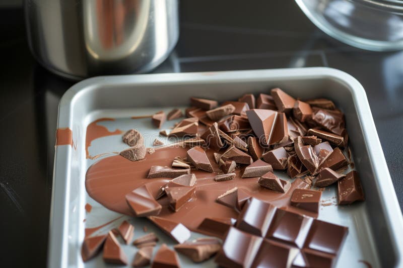 Arranging Chocolate Pieces on a Setting Tray Stock Image - Image of ...