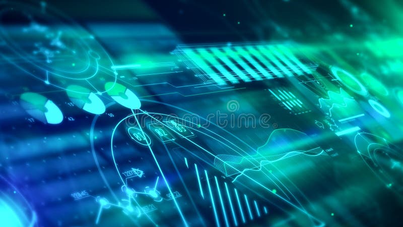 Abstract HUD Infographics with Planet Earth Observation Data. Stock ...