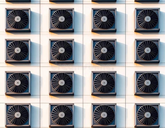 Array of Air Conditioning Units on Building Wall Under Daylight ...