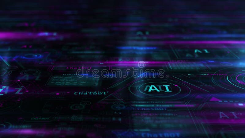 An Array of Animations with Artificial Intelligence Code. Stock Video ...